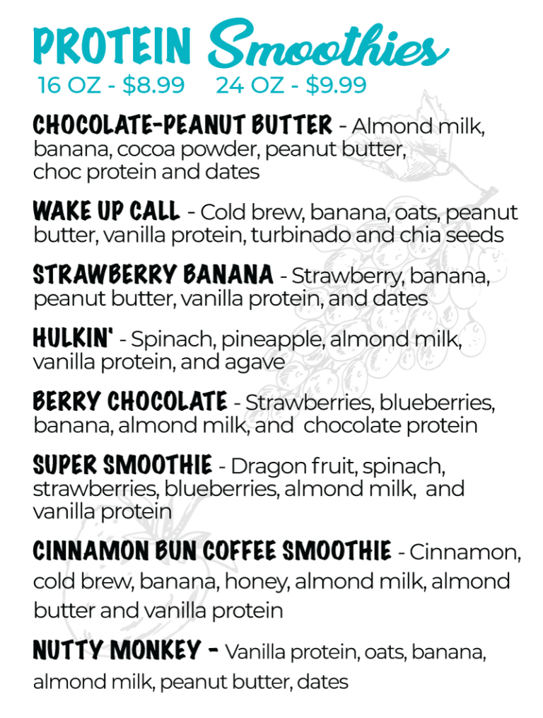 MENU – Smoothie Bowls, Acai, Coffee and more